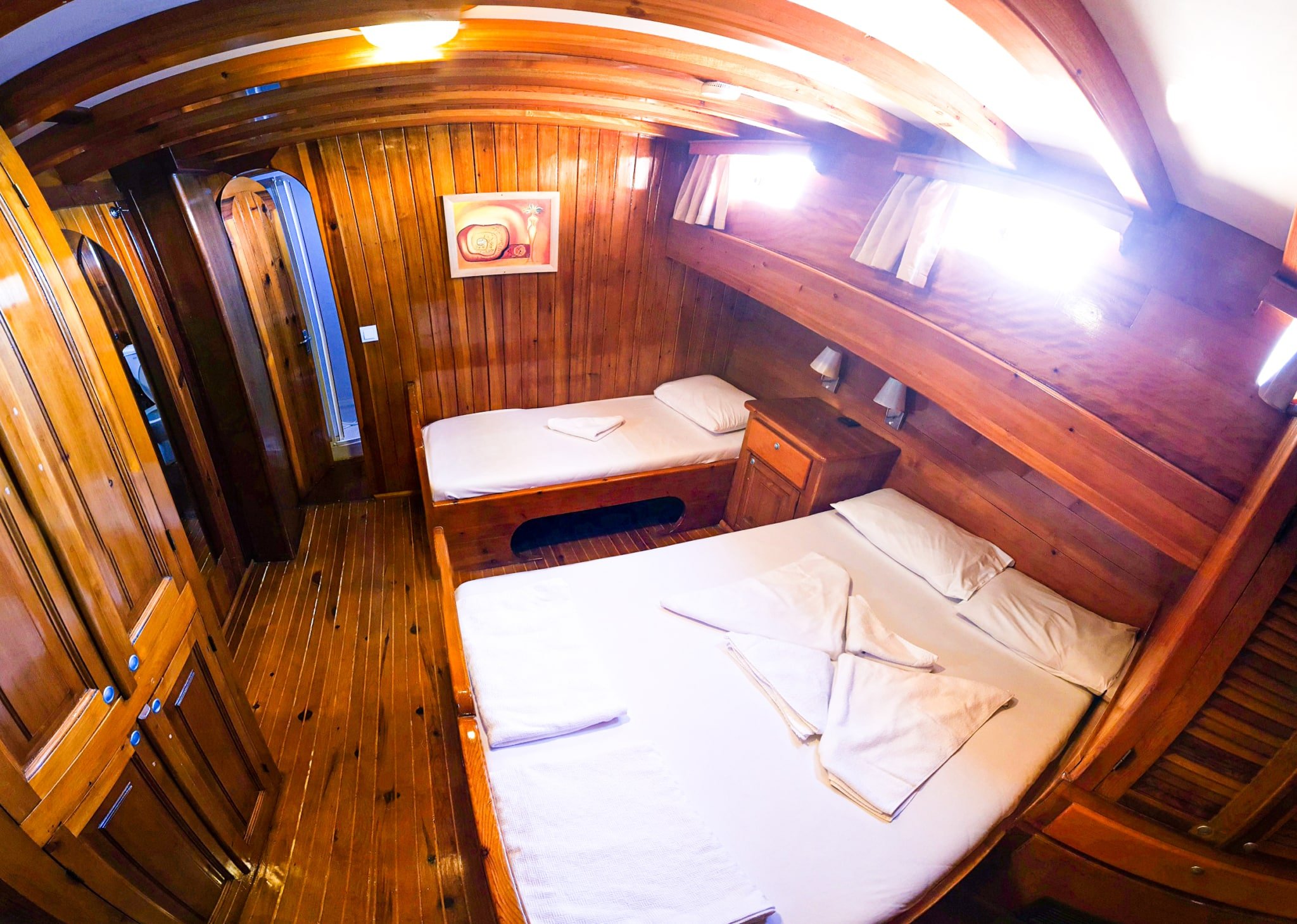 Gulet Halil aga 3 is 30 meters long and 7.40 meters wide.